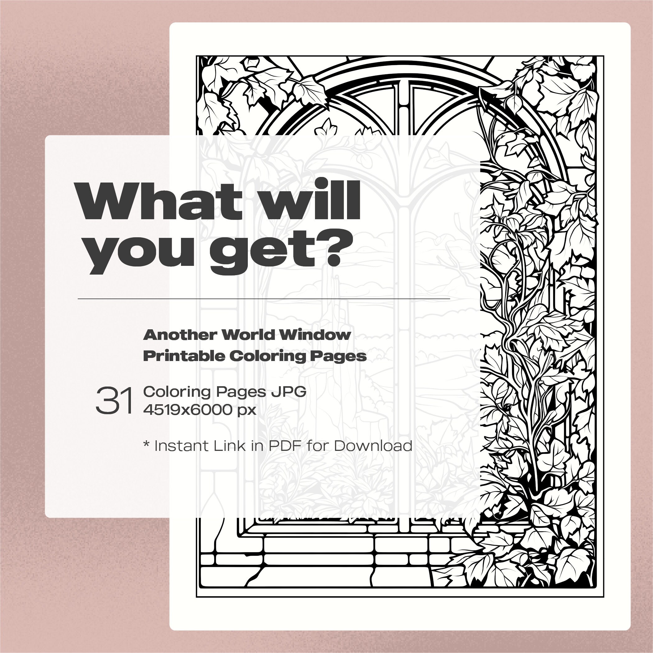 Window to Another World Coloring Pages, Window View, Coloring Art ...