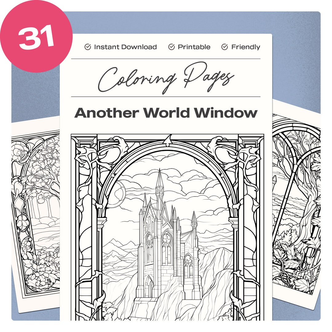 Window to Another World Coloring Pages, Window View, Coloring Art ...