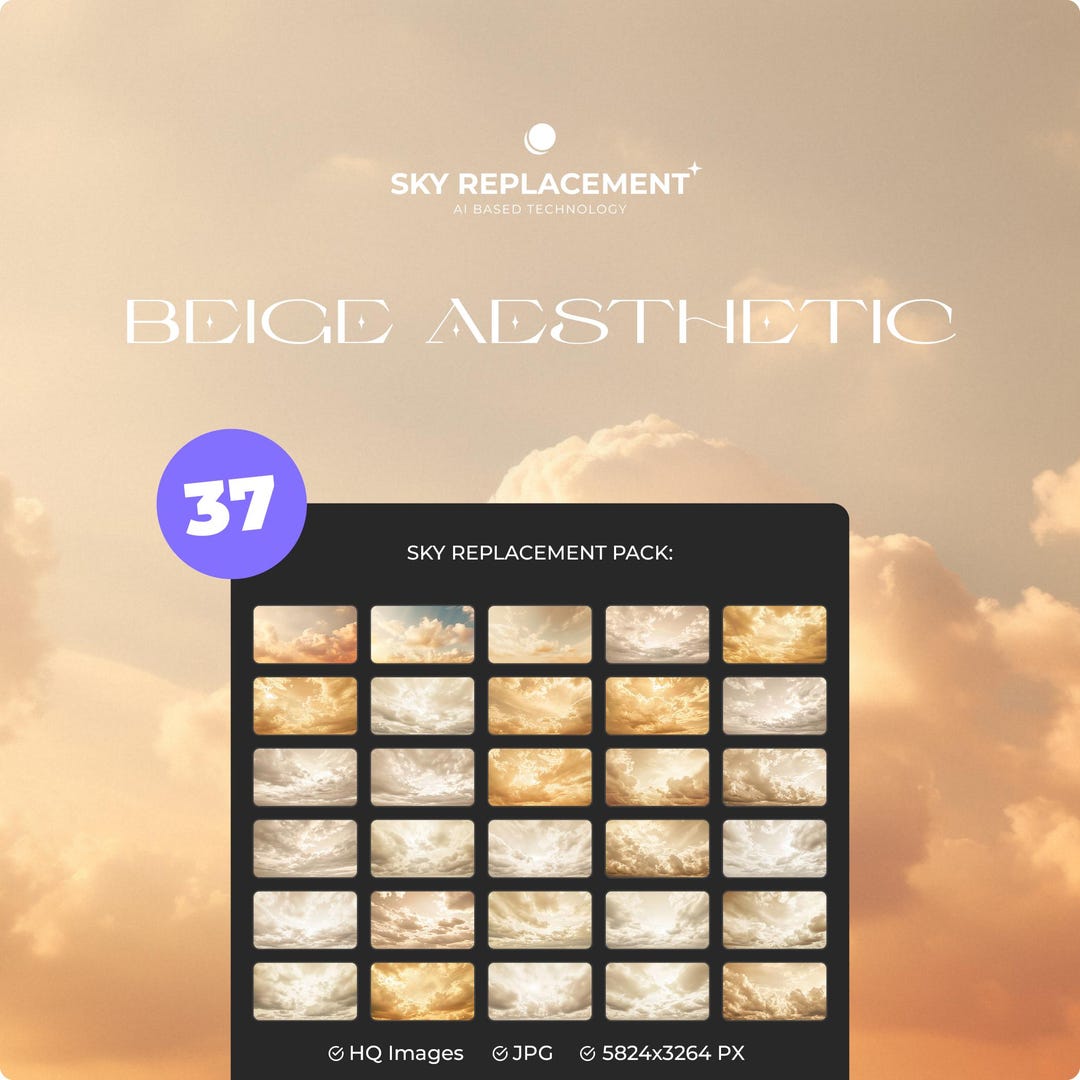 Beige Aesthetic Sky Overlays – Soft Neutral Sky Textures for Minimalist ...
