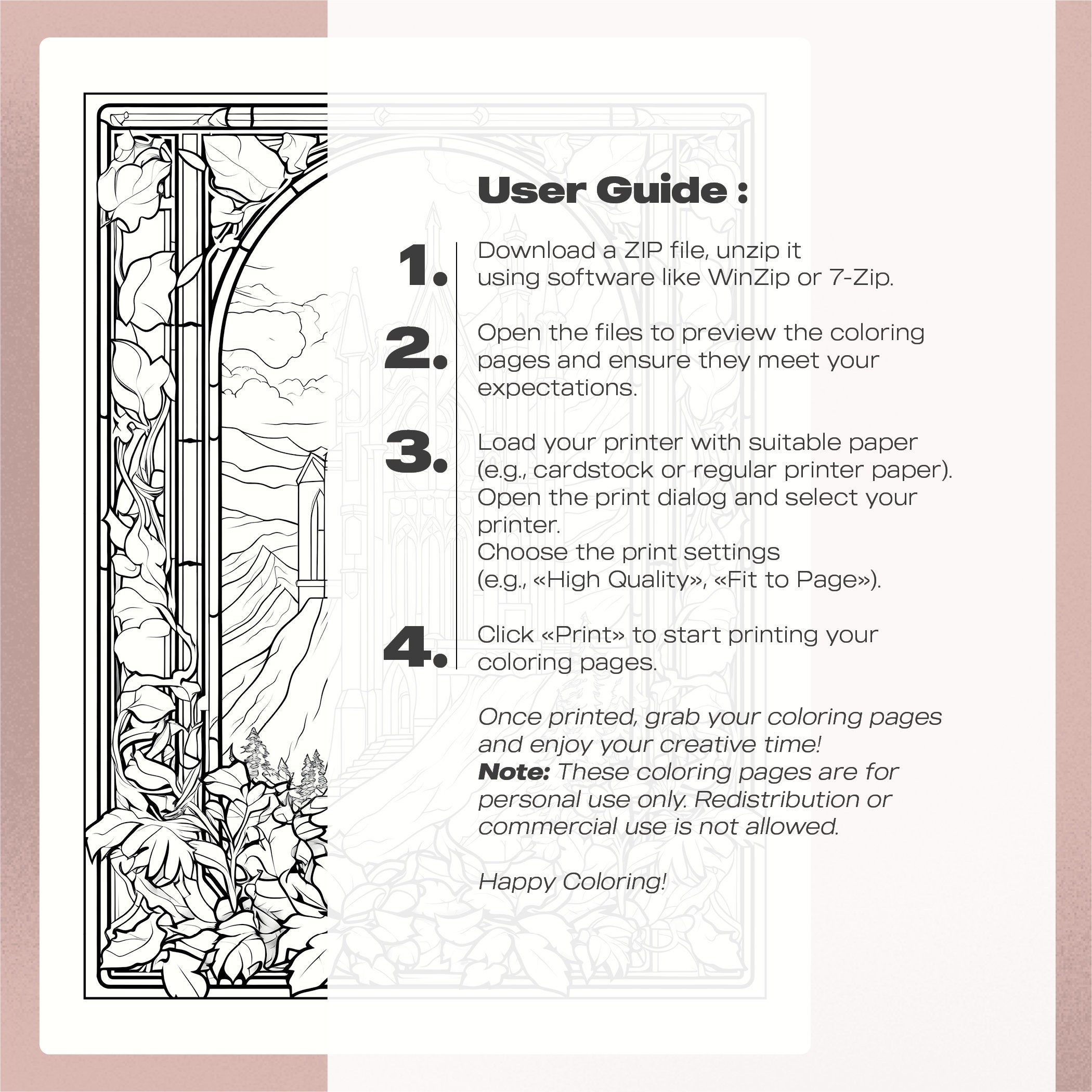 Window to Another World Coloring Pages, Window View, Coloring Art ...