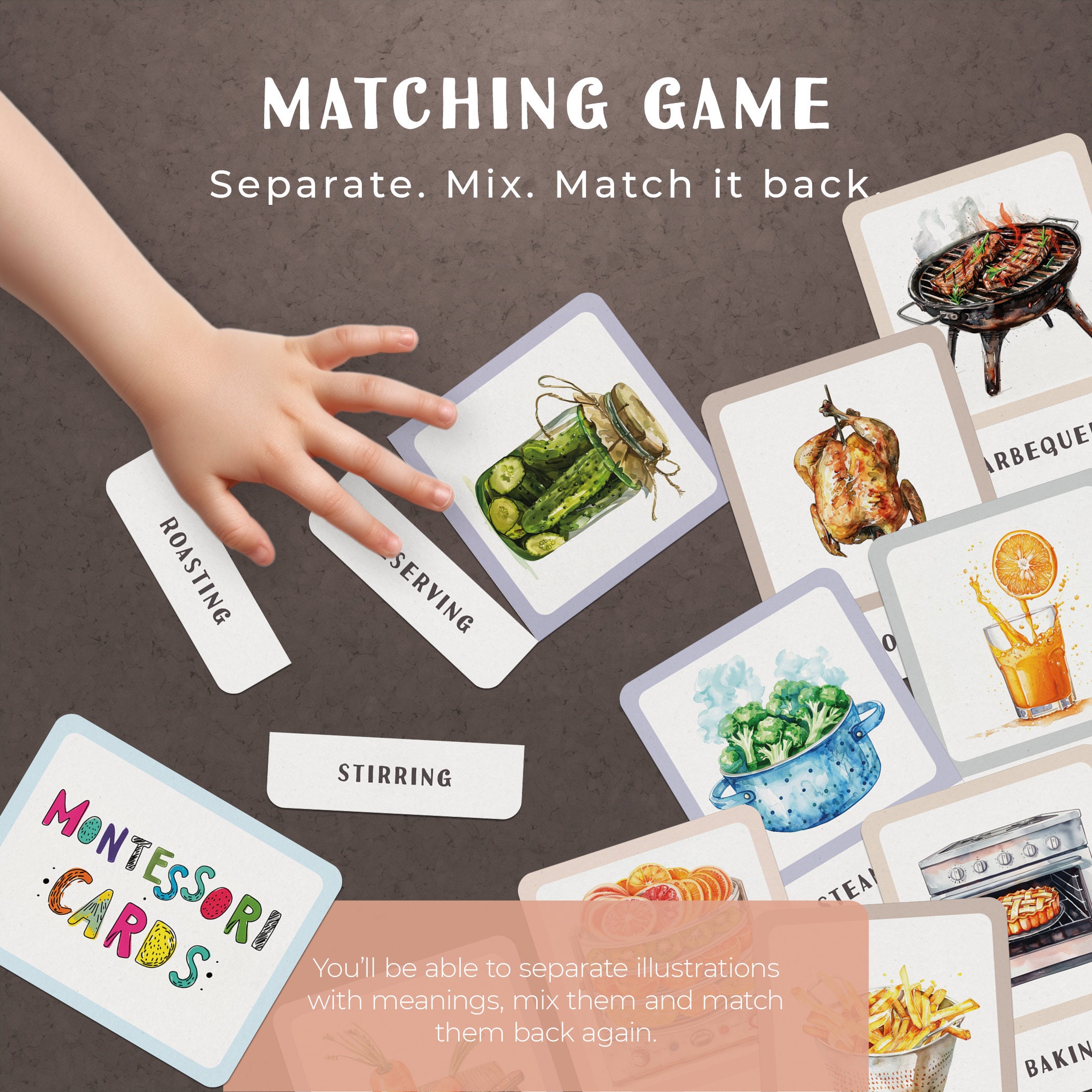 Montessori Culinary Basics Flashcards - Printable Educational Cards for ...