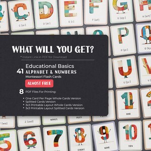 Almost Free Educational Basics Montessori Flash Cards for Kids Learning ...