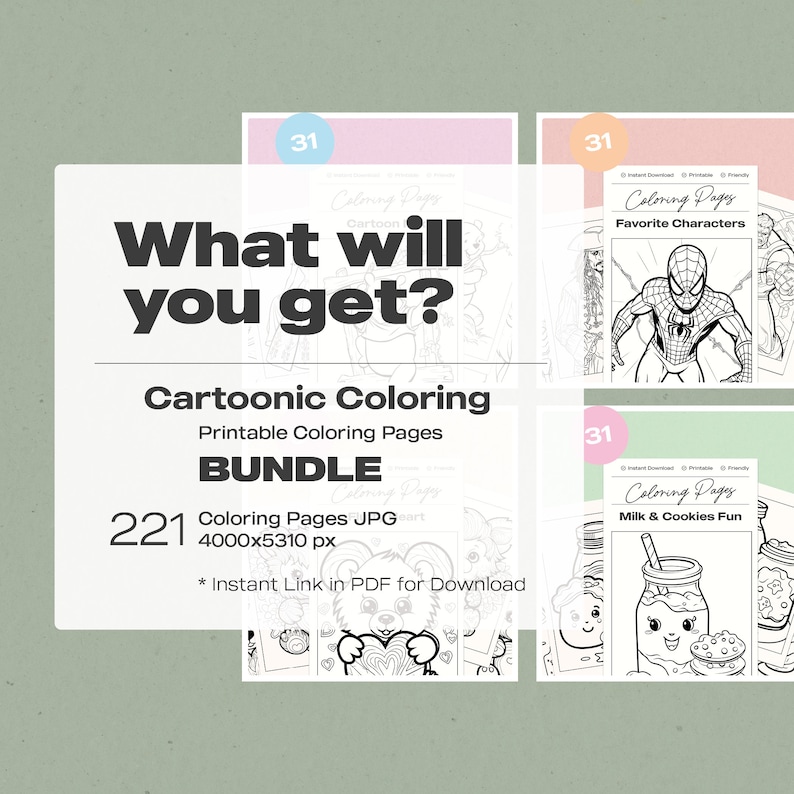 Cartoonic Coloring Pages Bundle - Creative and Printable Art for Kids ...