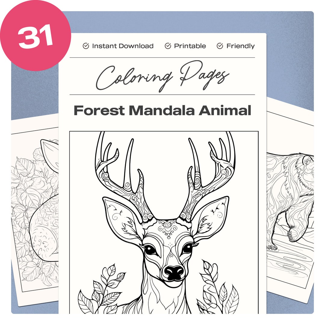 Forest Mandala Animal Coloring Sheets, Mandala Animals, Wildlife ...