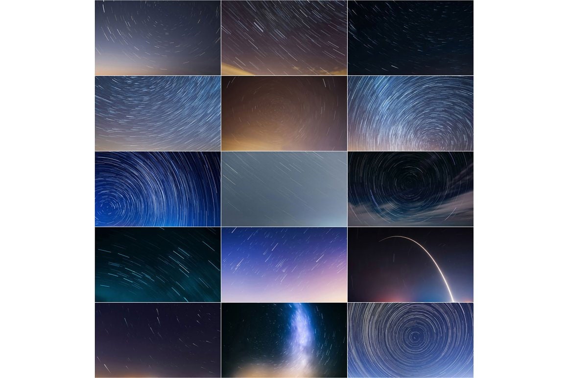 Star Trails Sky Best Replacement Overlay Pack for Adobe Photoshop ...