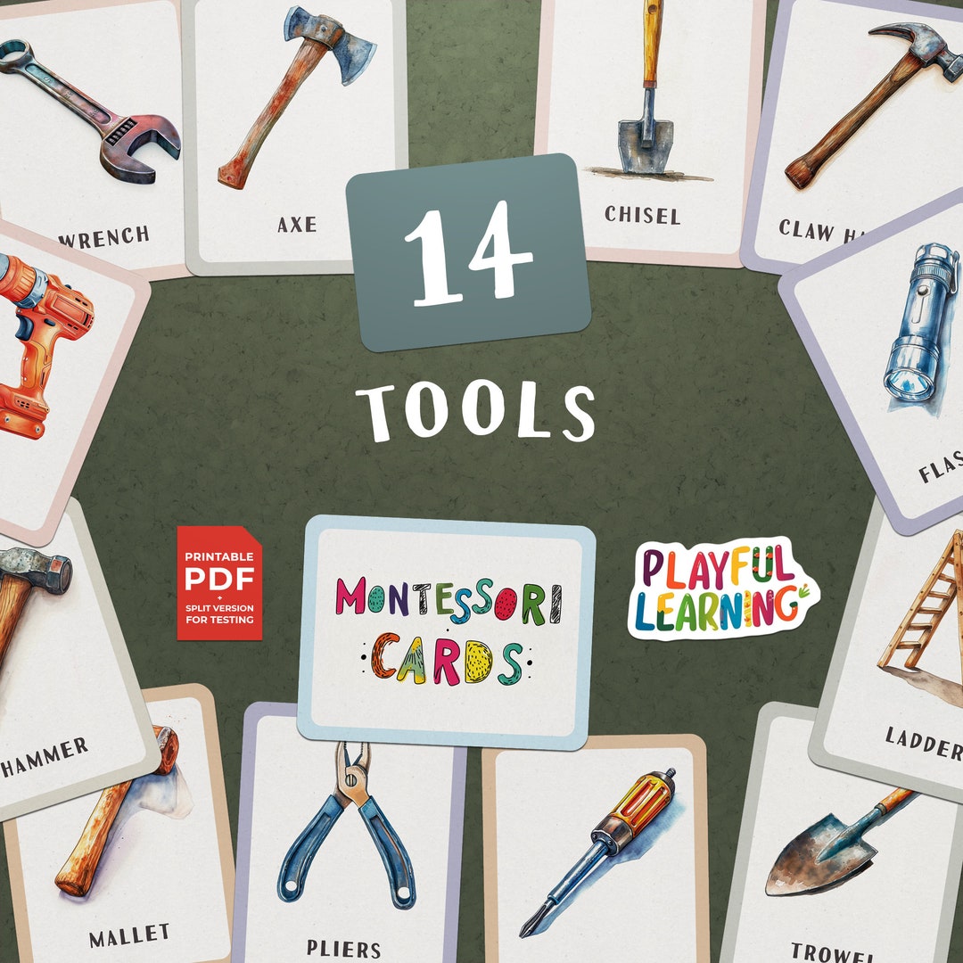 Montessori Educational Cards: Tools and Their Uses - Printable ...