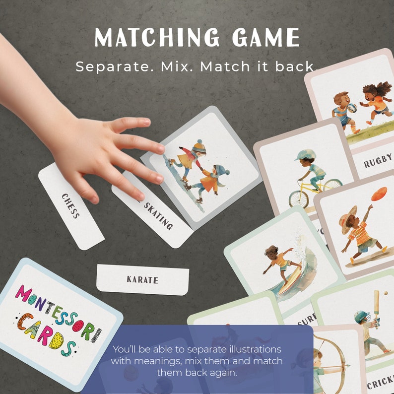 Montessori Sports and Activities Flash Cards - Printable Educational ...