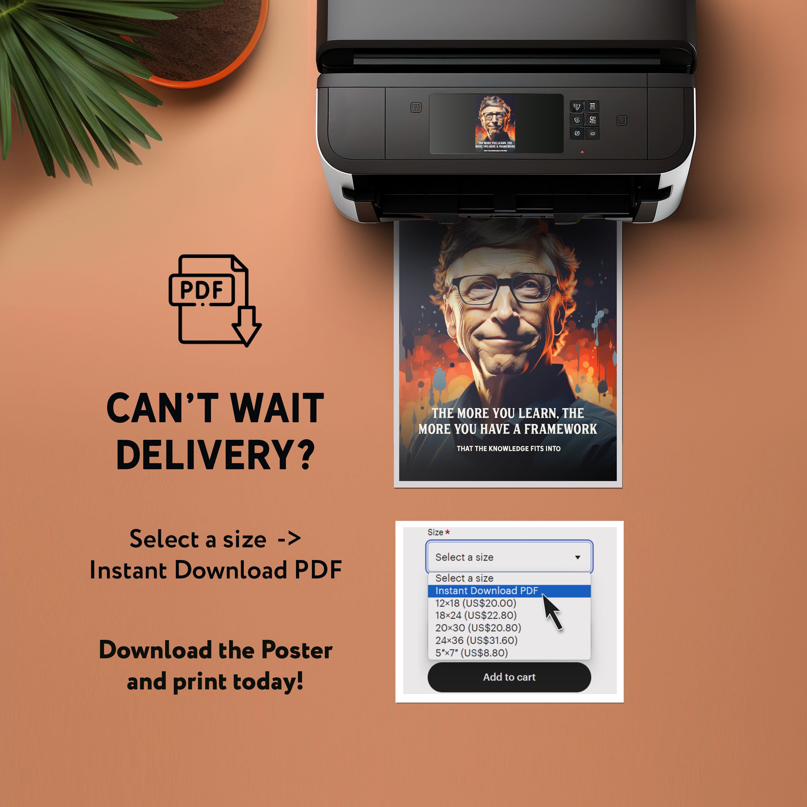 Bill Gates Poster Quotes Poster Poster Office Quote - Etsy