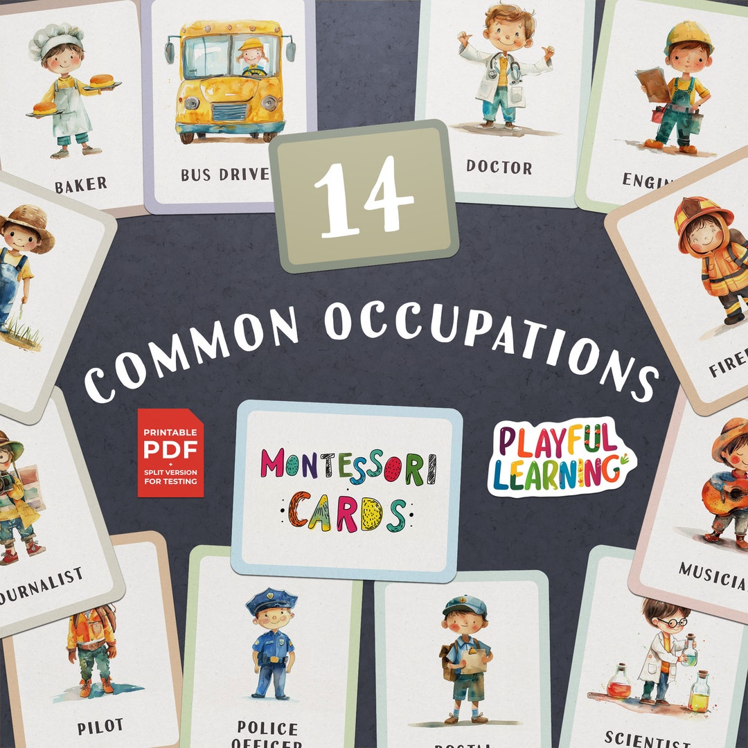Montessori Common Occupations Flashcards - Printable Educational ...