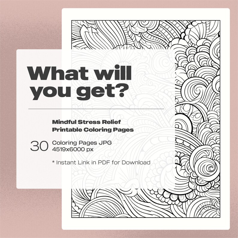 Mindful Stress Relief Coloring Pages, Mindful Patterns, Calming Designs ...