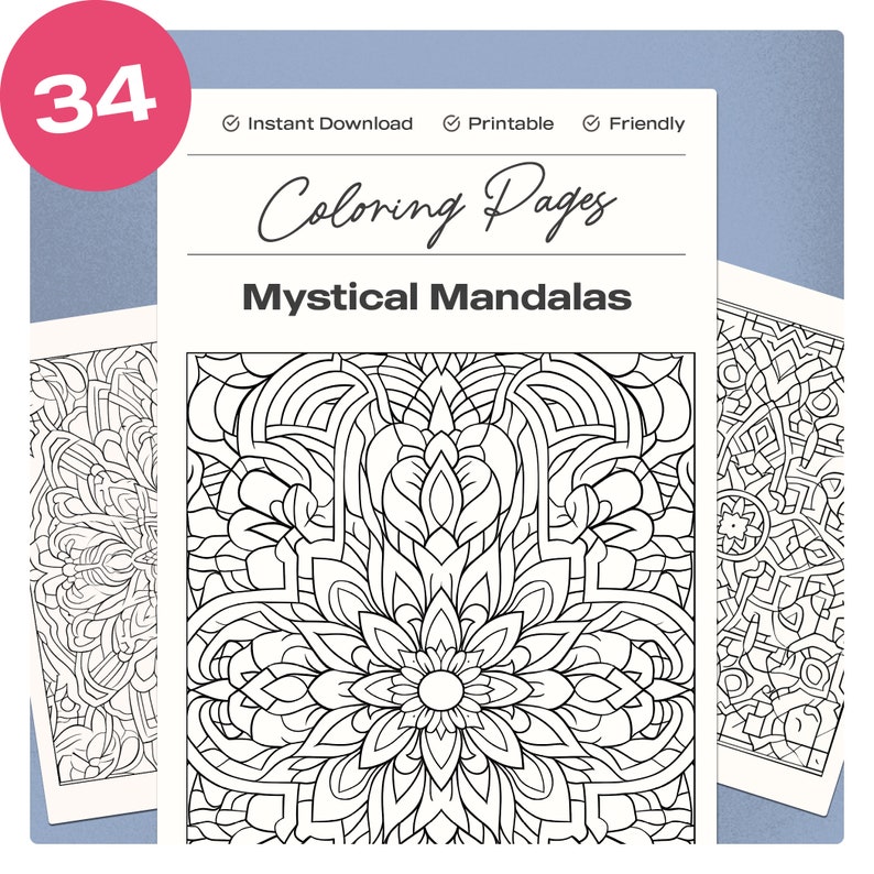 Mystical Mandalas Coloring Book for Adults Meditation Art - Etsy
