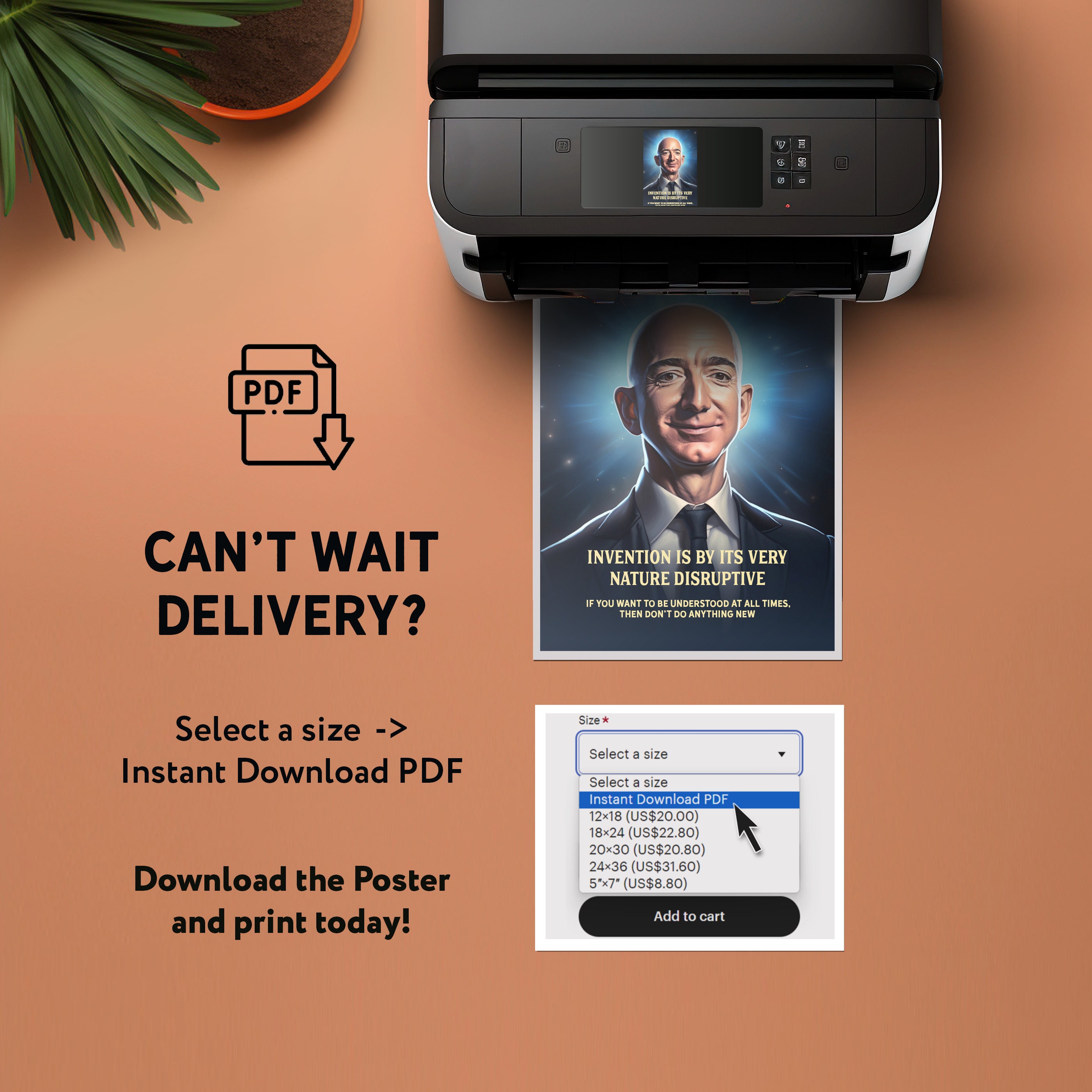 Jeff Bezos Poster Quotes for Wall Art Poster for Print Quote - Etsy