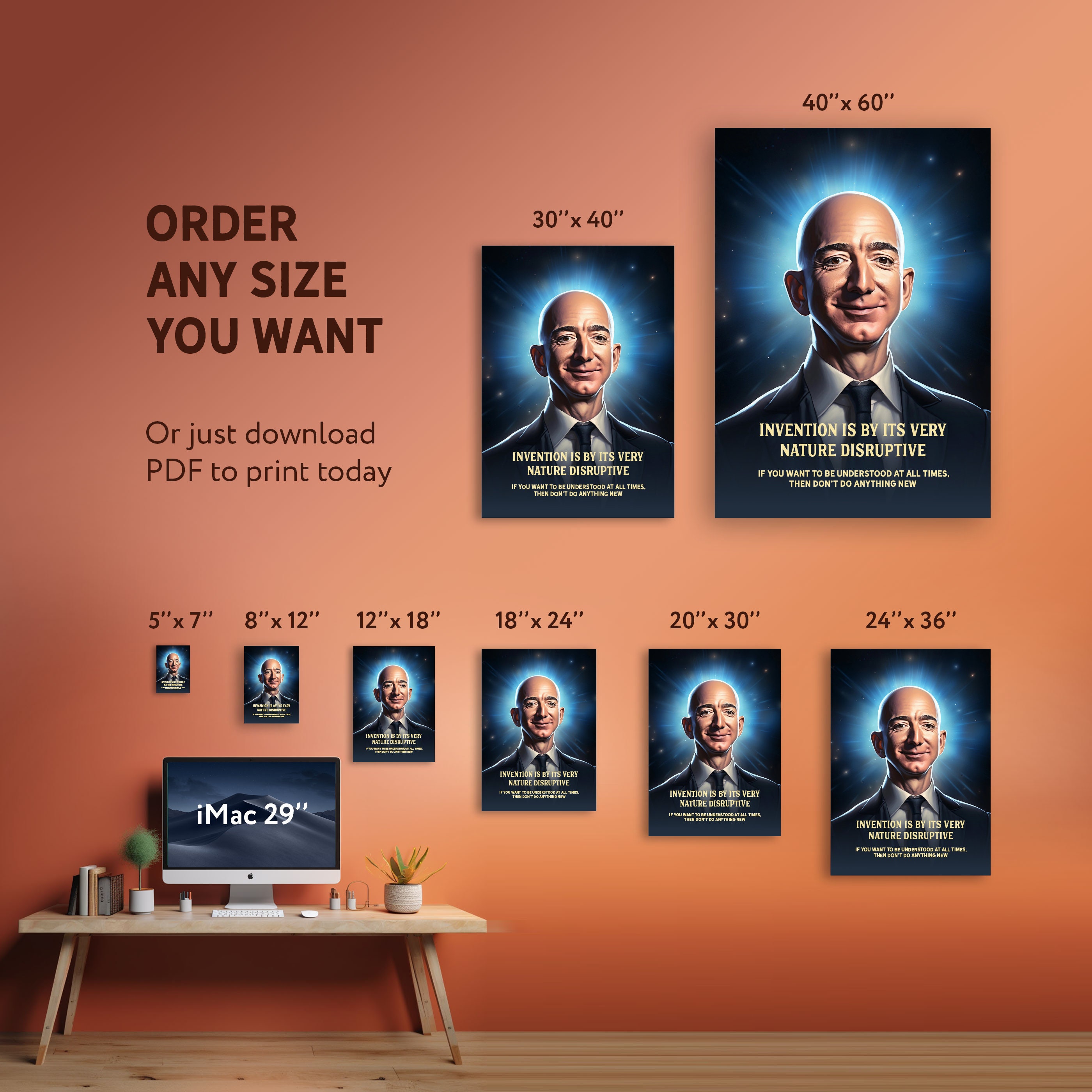 Jeff Bezos Poster Quotes for Wall Art Poster for Print Quote - Etsy