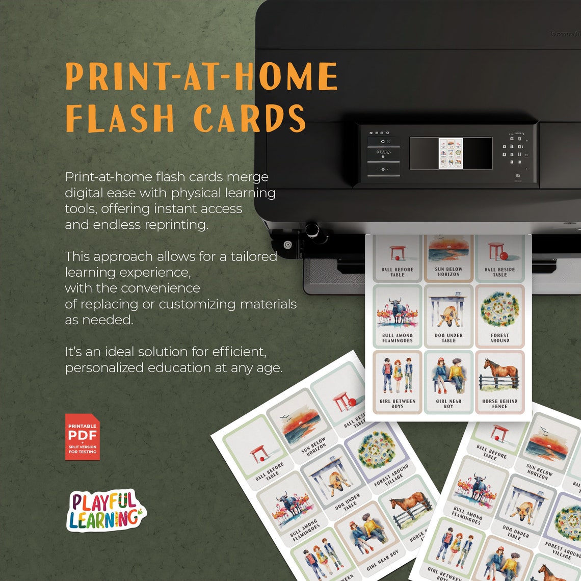 Montessori Spatial Orientation Cards Educational Learning Tool for Kids ...