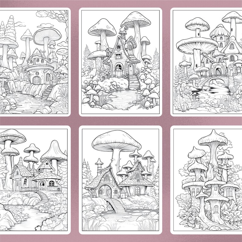 Mystical World Adult Coloring Book, Magical Forest, Fantasy Trees ...