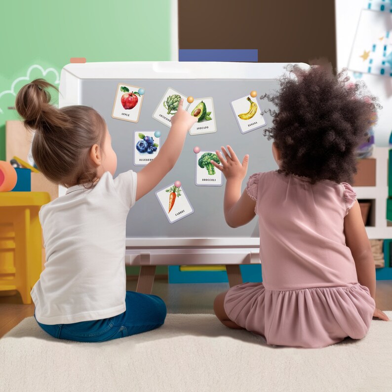 Montessori Flash Cards Fruits & Vegetables - Printable Educational ...