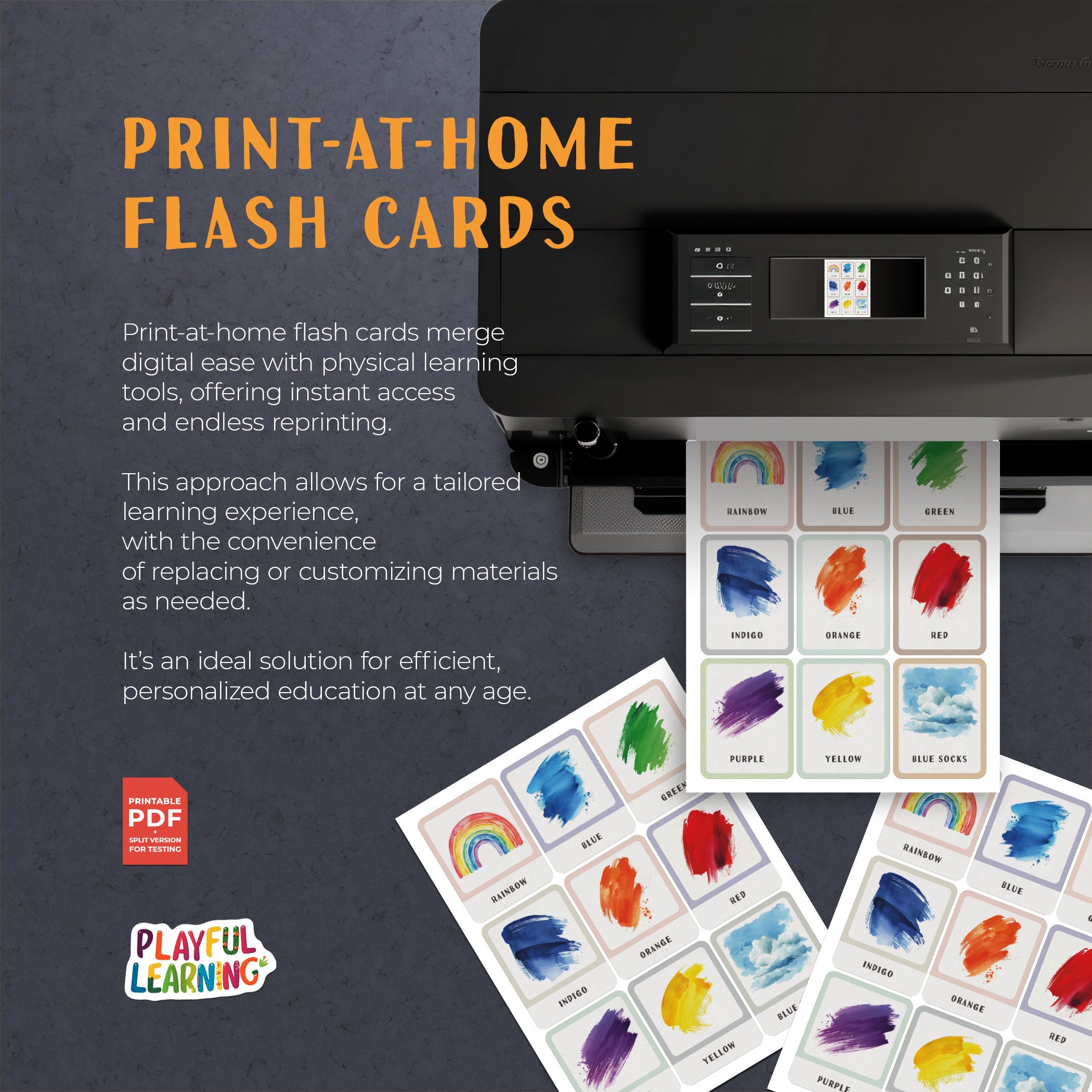 Montessori Cards: Colors of the Rainbow - Printable Flashcards for Kids ...