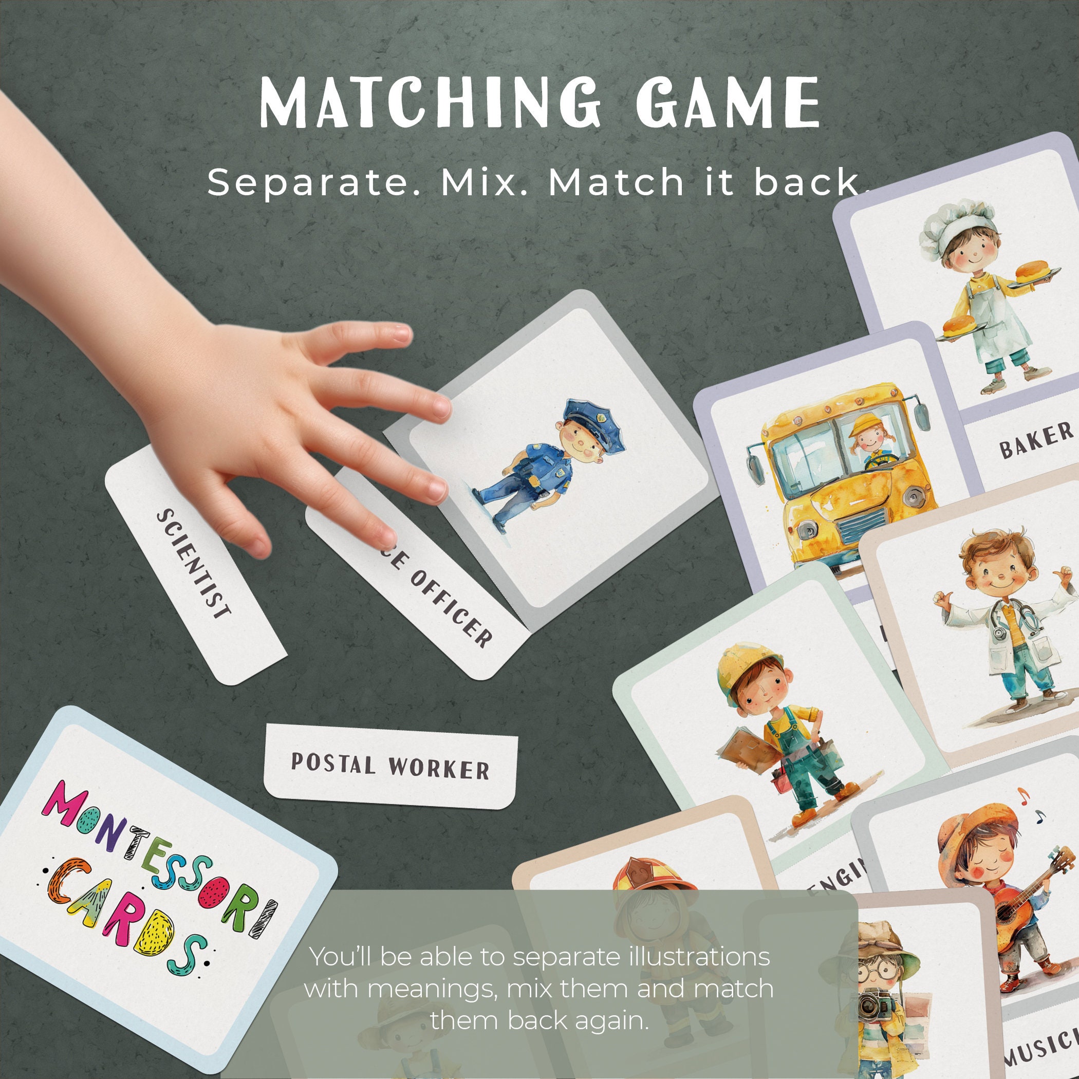 Montessori Common Occupations Flashcards Printable Educational Learning ...