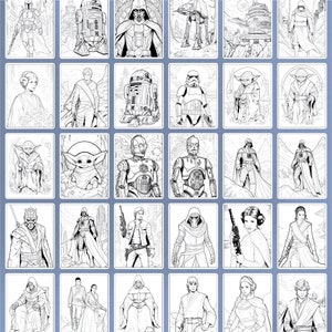 Star Wars Instant Download Coloring Pages, Jedi Master, Sith Lord ...