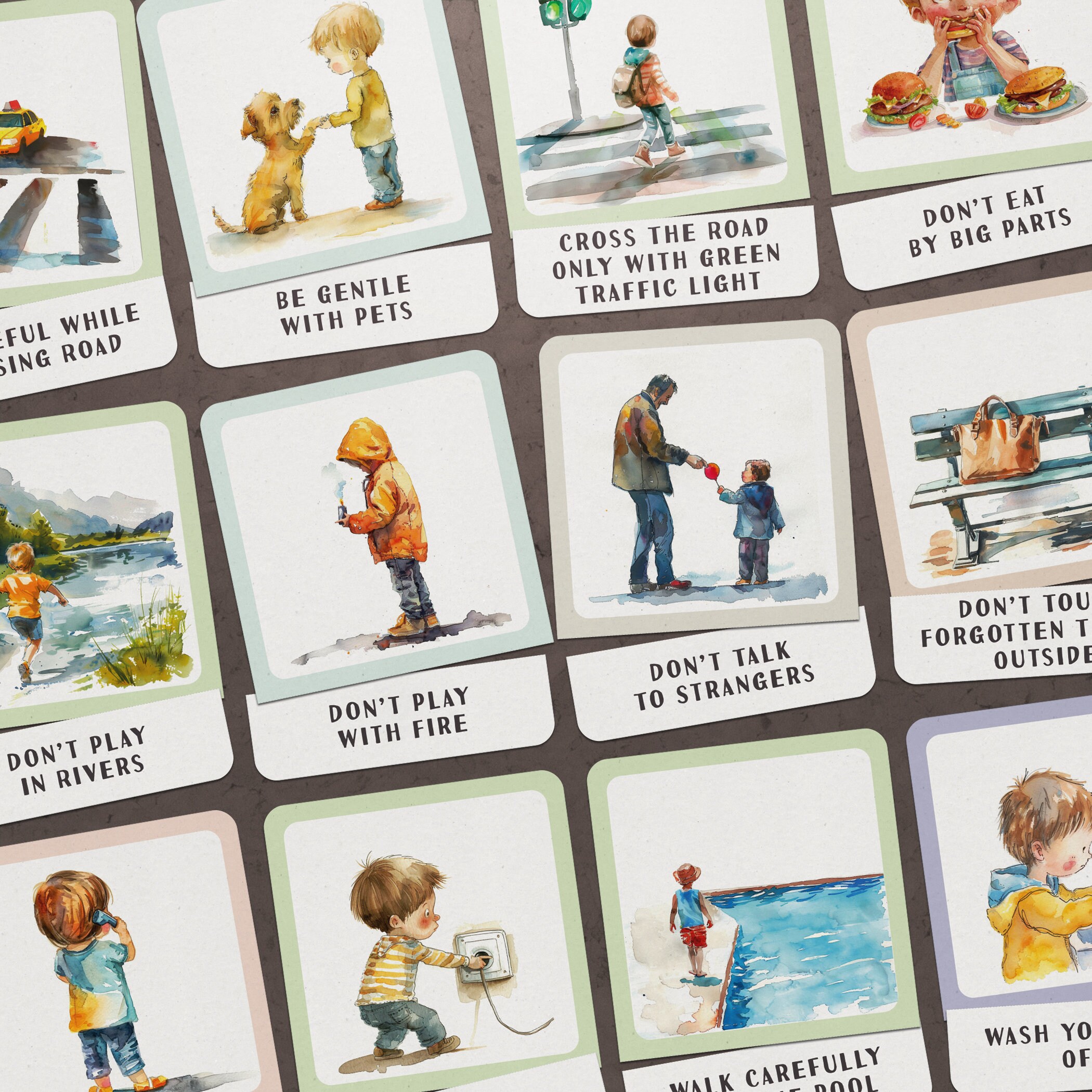 Almost Free Printable Montessori Flash Cards Primary School Set for ...