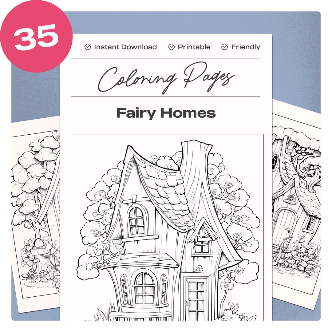 Blooming Fairy Homes Coloring Book, Fairy Dwellings, Woodland Fantasy ...
