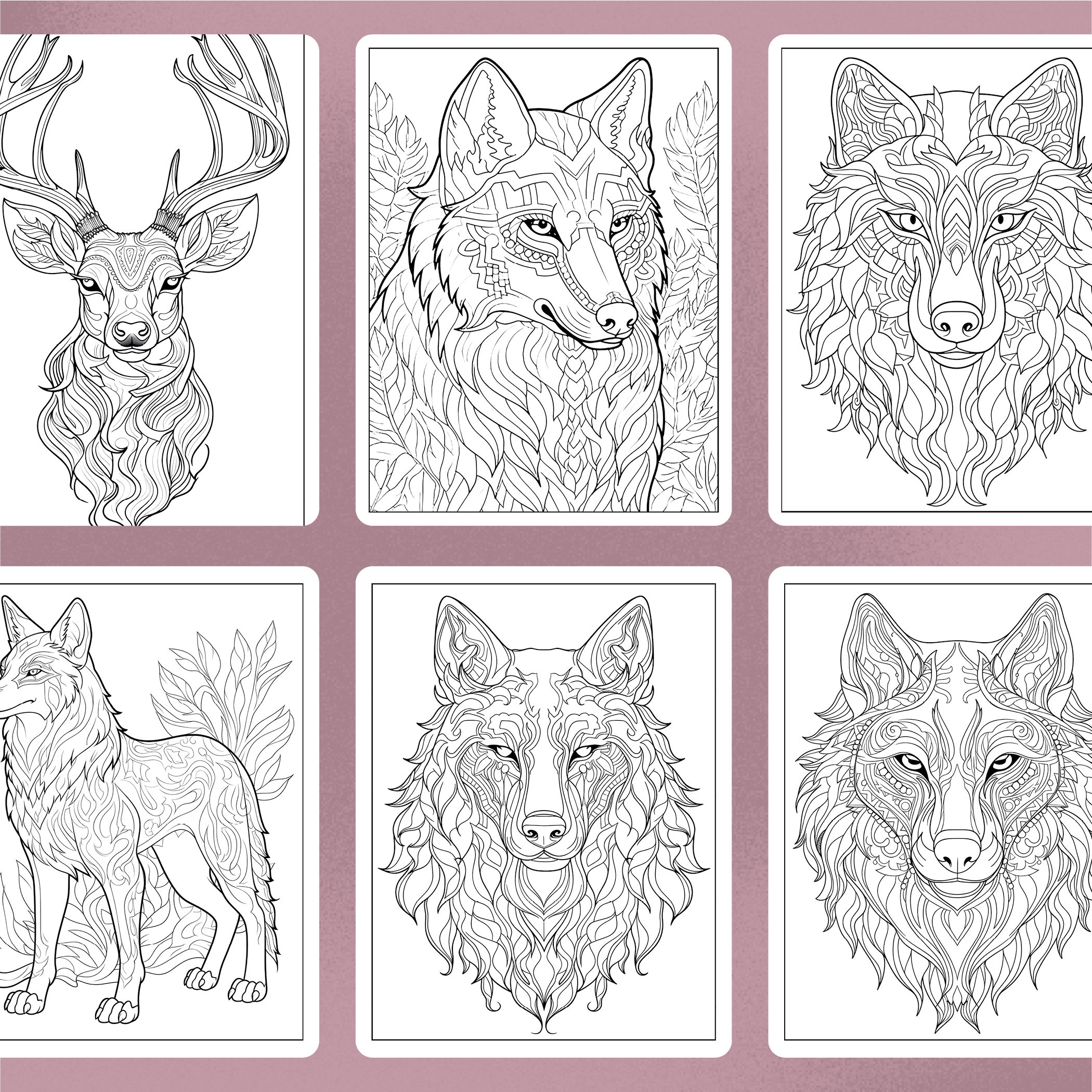 Forest Mandala Animal Coloring Sheets, Mandala Animals, Wildlife ...