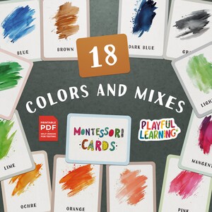 Montessori Colors and Mixes Educational Flashcards - Printable Learning ...