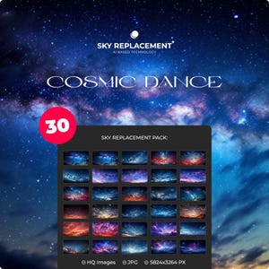 Cosmic Dance Sky Textures – Celestial and Vibrant Sky Overlays for ...