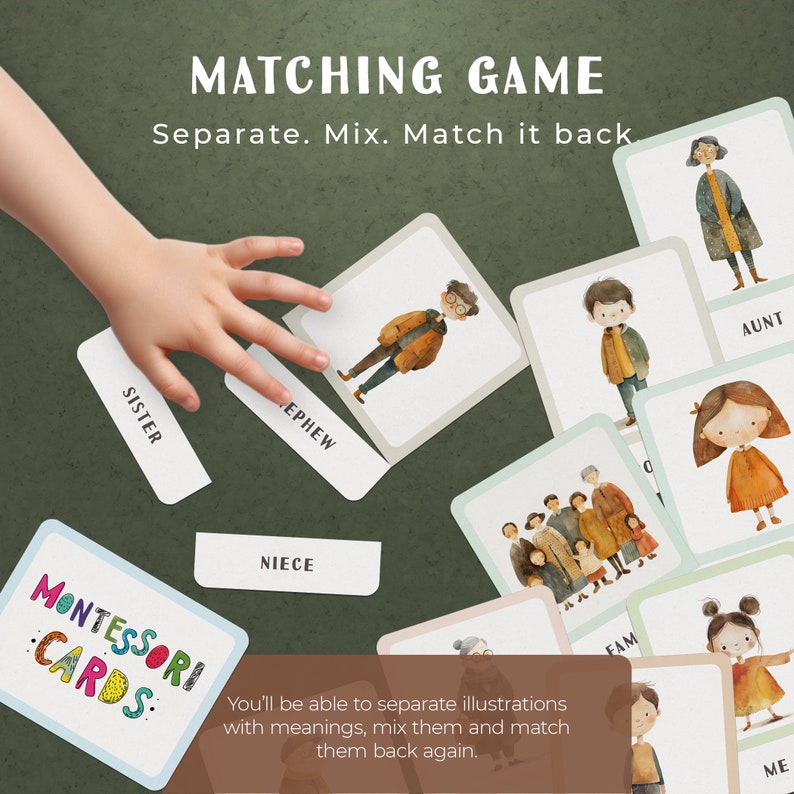Montessori Family Members Flashcards - Printable Educational Cards for ...