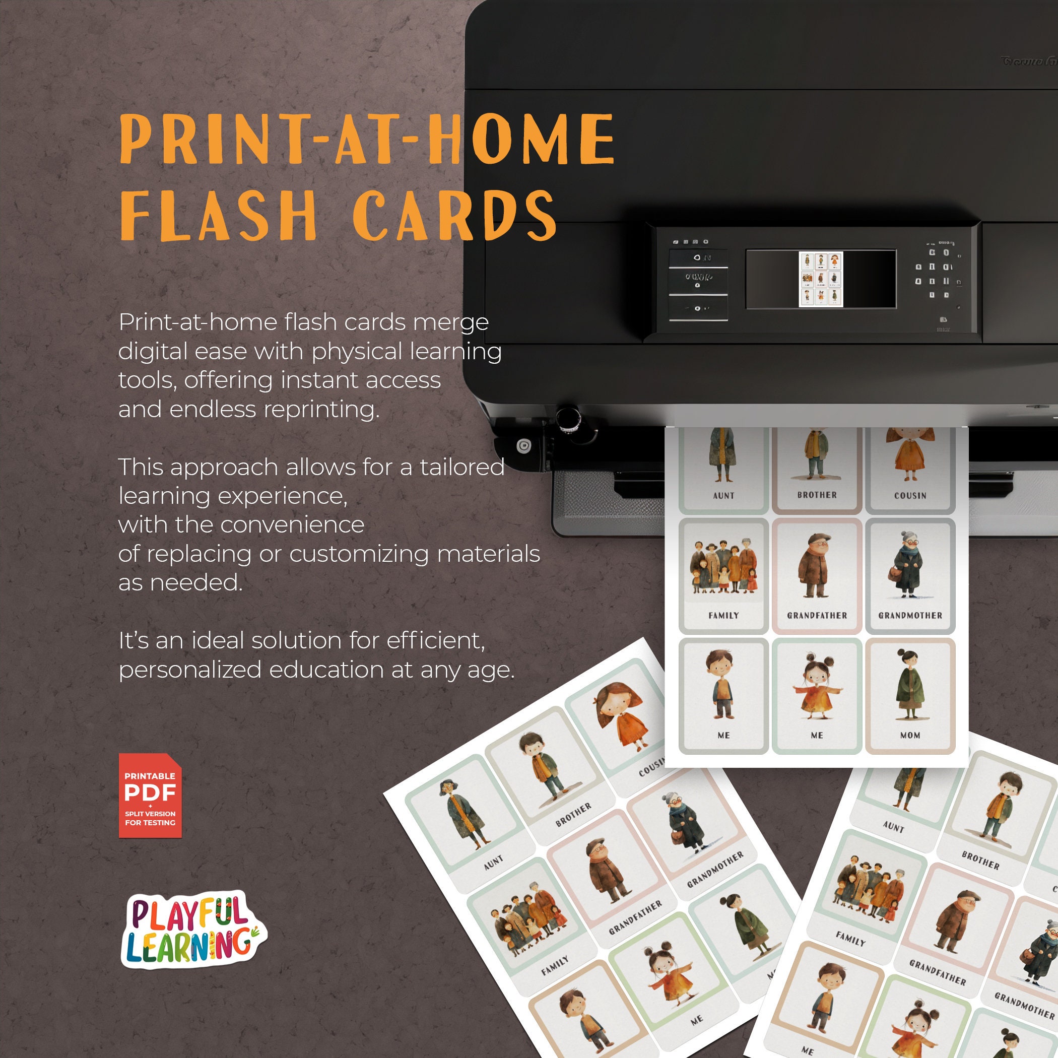 Montessori Family Members Flashcards - Printable Educational Cards for ...