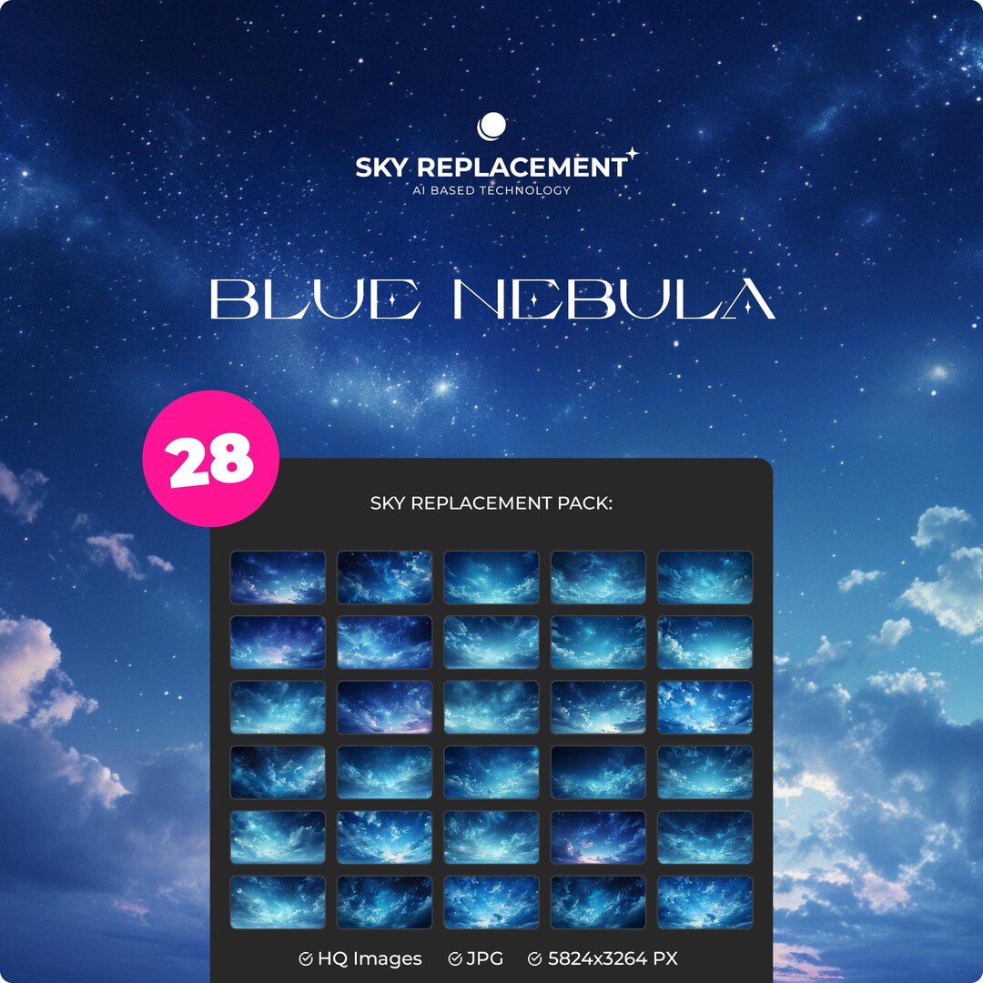 Blue Nebula Sky Overlays – Cosmic Sky Textures for Stunning Photo Edits ...