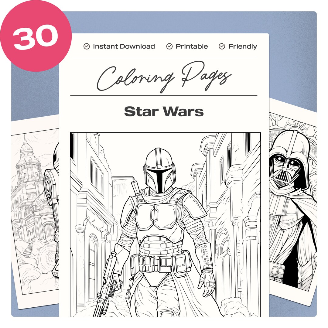Star Wars Instant Download Coloring Pages, Jedi Master, Sith Lord ...