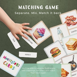 Montessori Food and Drinks Flashcards - Educational Learning Cards for ...