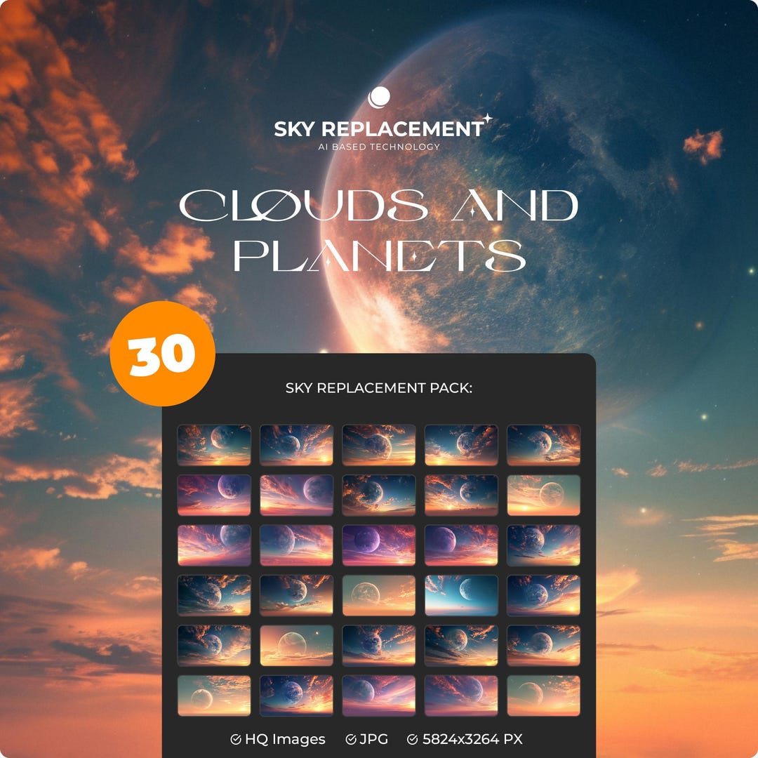 Clouds and Planets Sky Overlays – Surreal Cosmic Textures for Creative ...