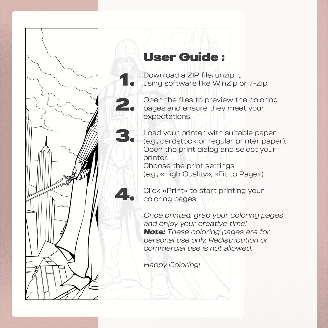 Star Wars Instant Download Coloring Pages, Jedi Master, Sith Lord ...