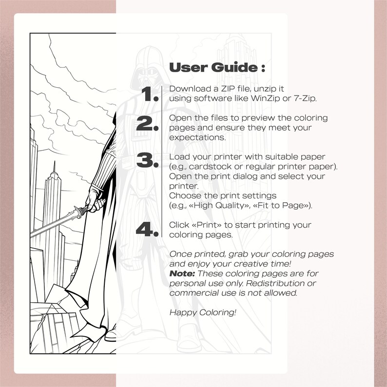 Star Wars Instant Download Coloring Pages, Jedi Master, Sith Lord ...