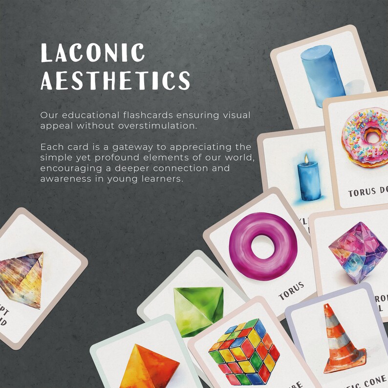 Montessori Geometric Forms Cards - Educational Flashcards for Kids ...