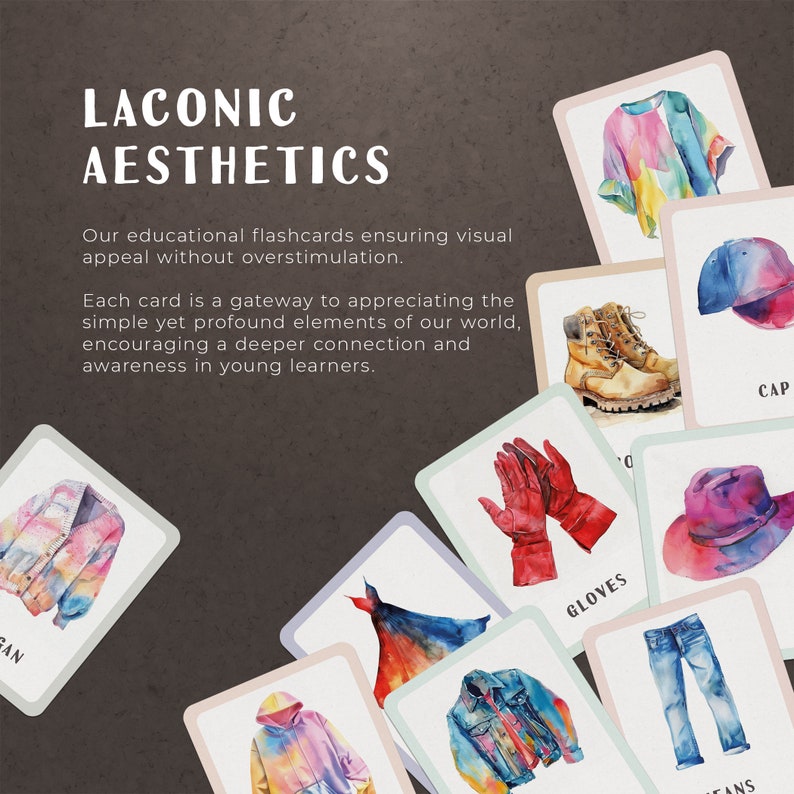 Montessori Clothes Flashcards - Printable Educational Learning Cards ...