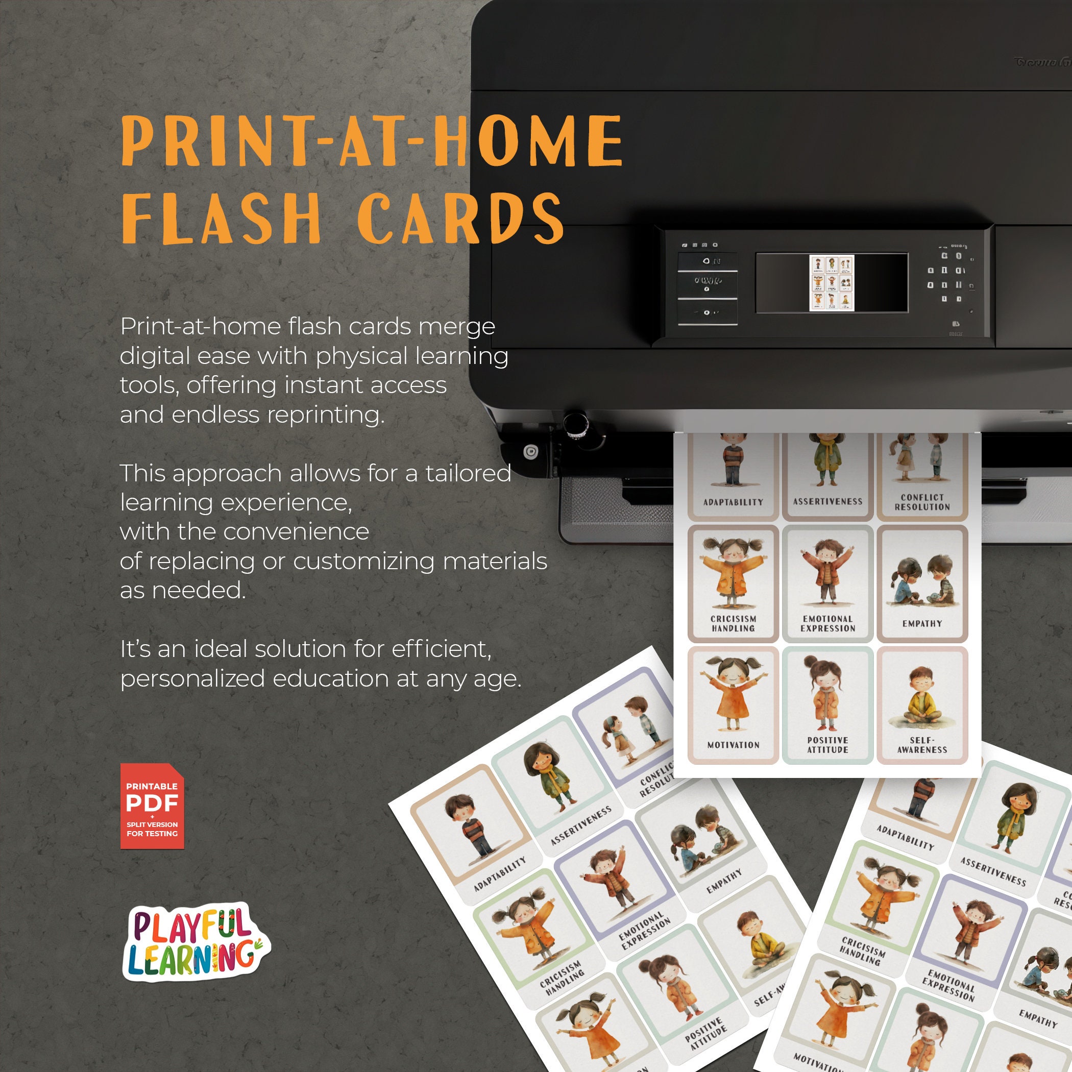 Montessori Emotional Intellect Cards Educational Flashcards for Kids ...