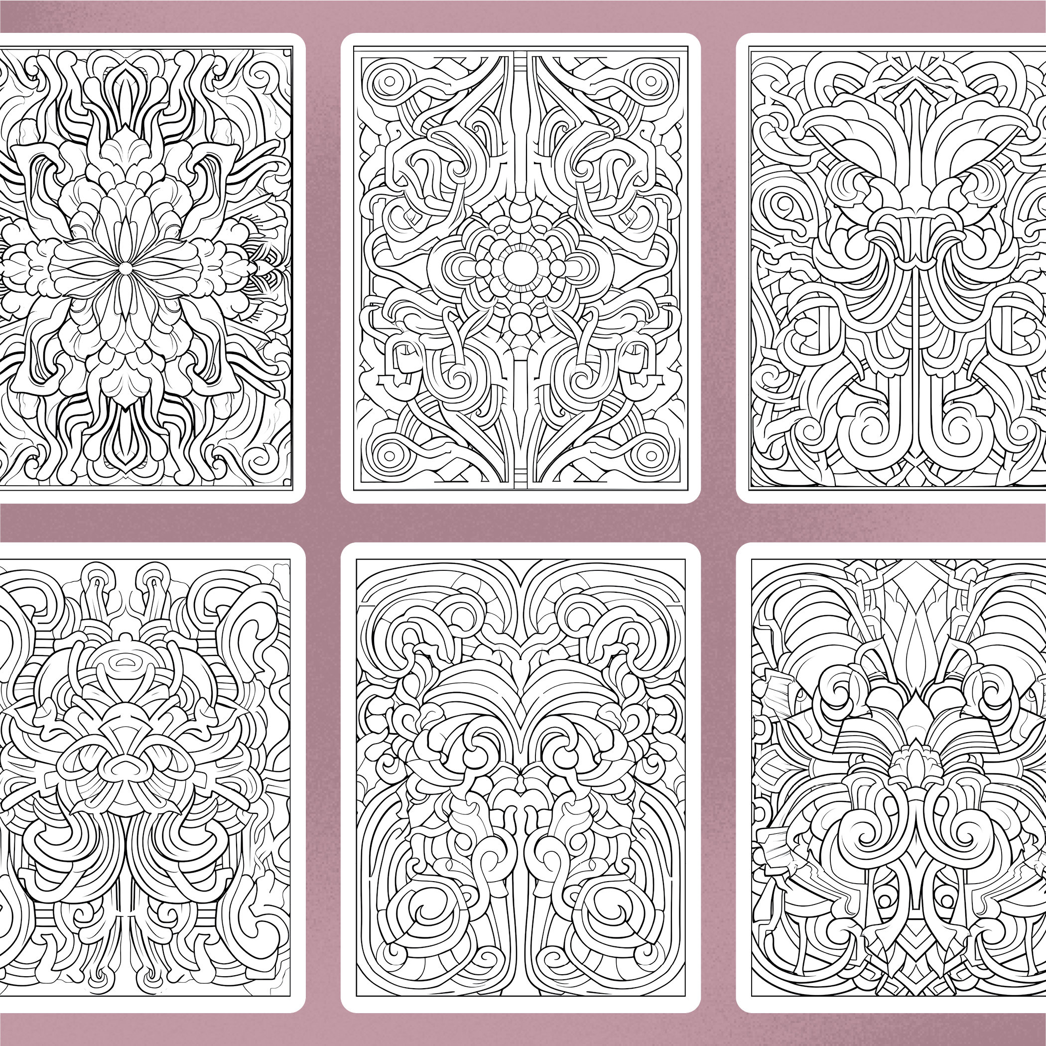 Symmetry Coloring Designs for All Ages Detailed Patterns - Etsy