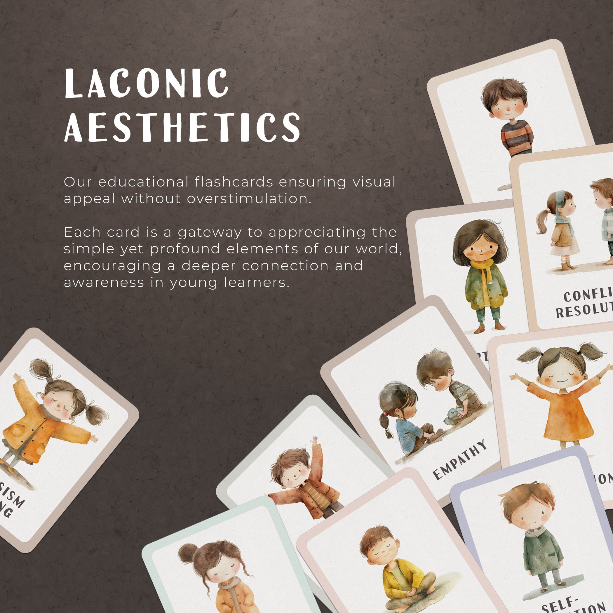 Montessori Emotional Intellect Cards Educational Flashcards for Kids ...