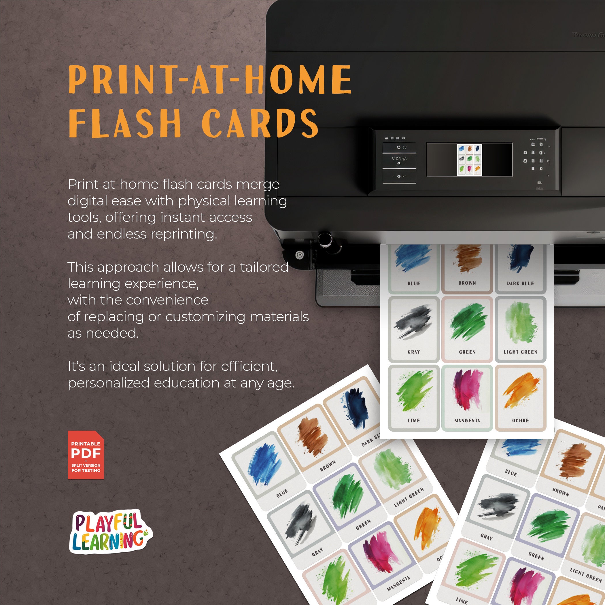 Montessori Colors and Mixes Educational Flashcards Printable Learning ...