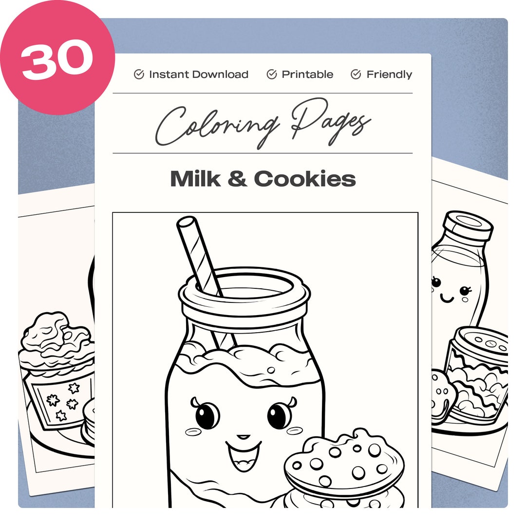 Milk and Cookies Fun Coloring Page. Fun Desserts, Kids Treats, Sweet ...