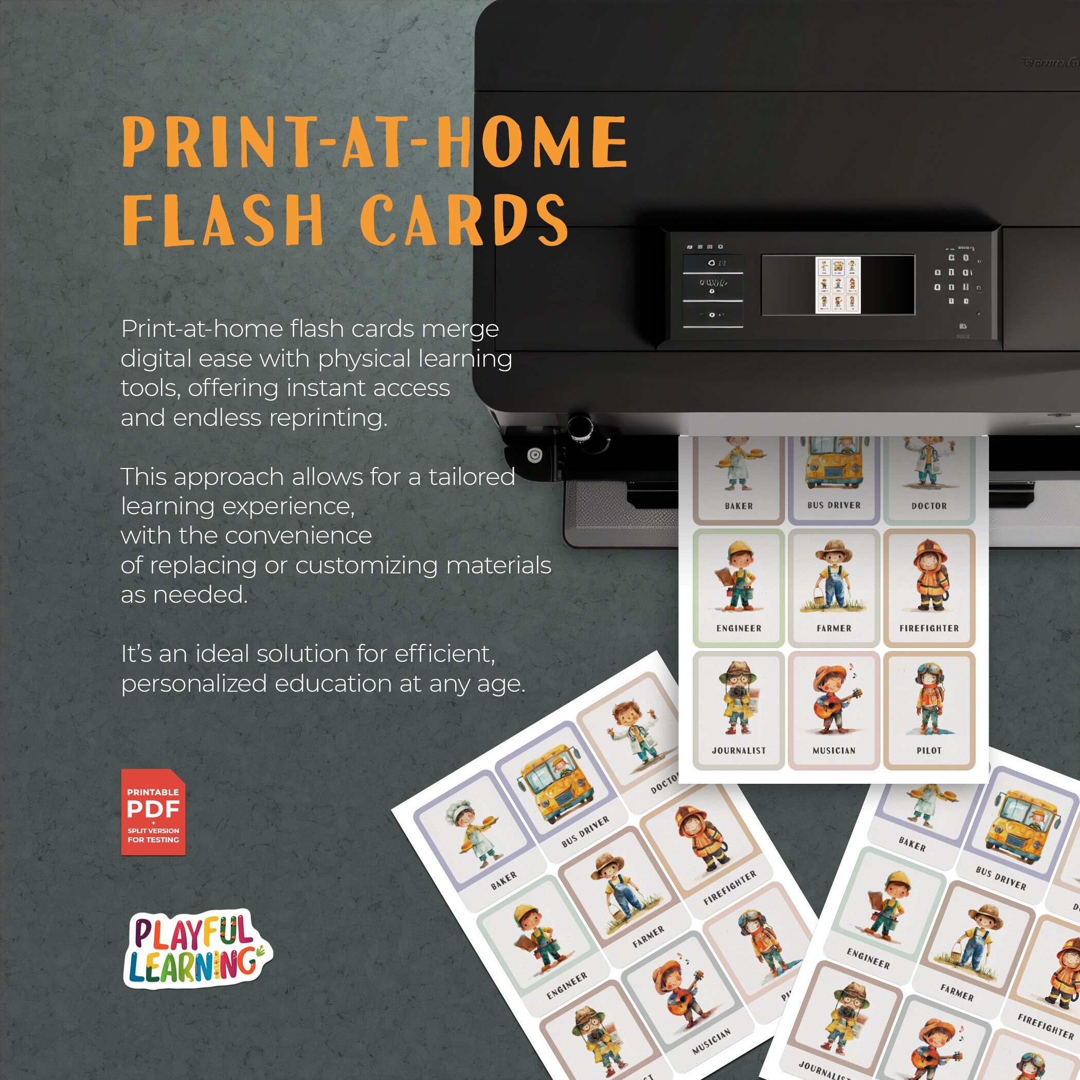 Montessori Common Occupations Flashcards Printable Educational Learning ...