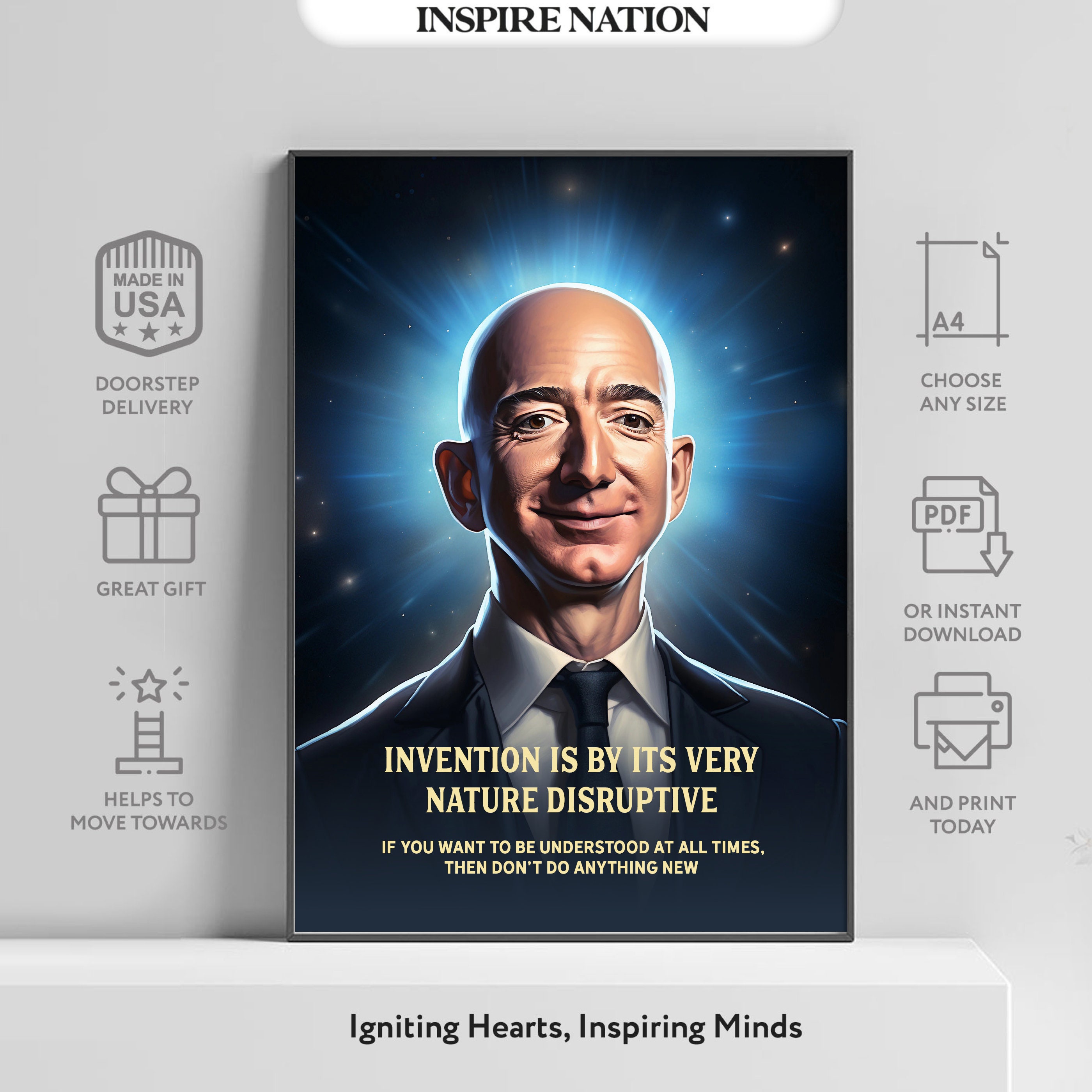 Jeff Bezos Poster Quotes for Wall Art Poster for Print Quote - Etsy