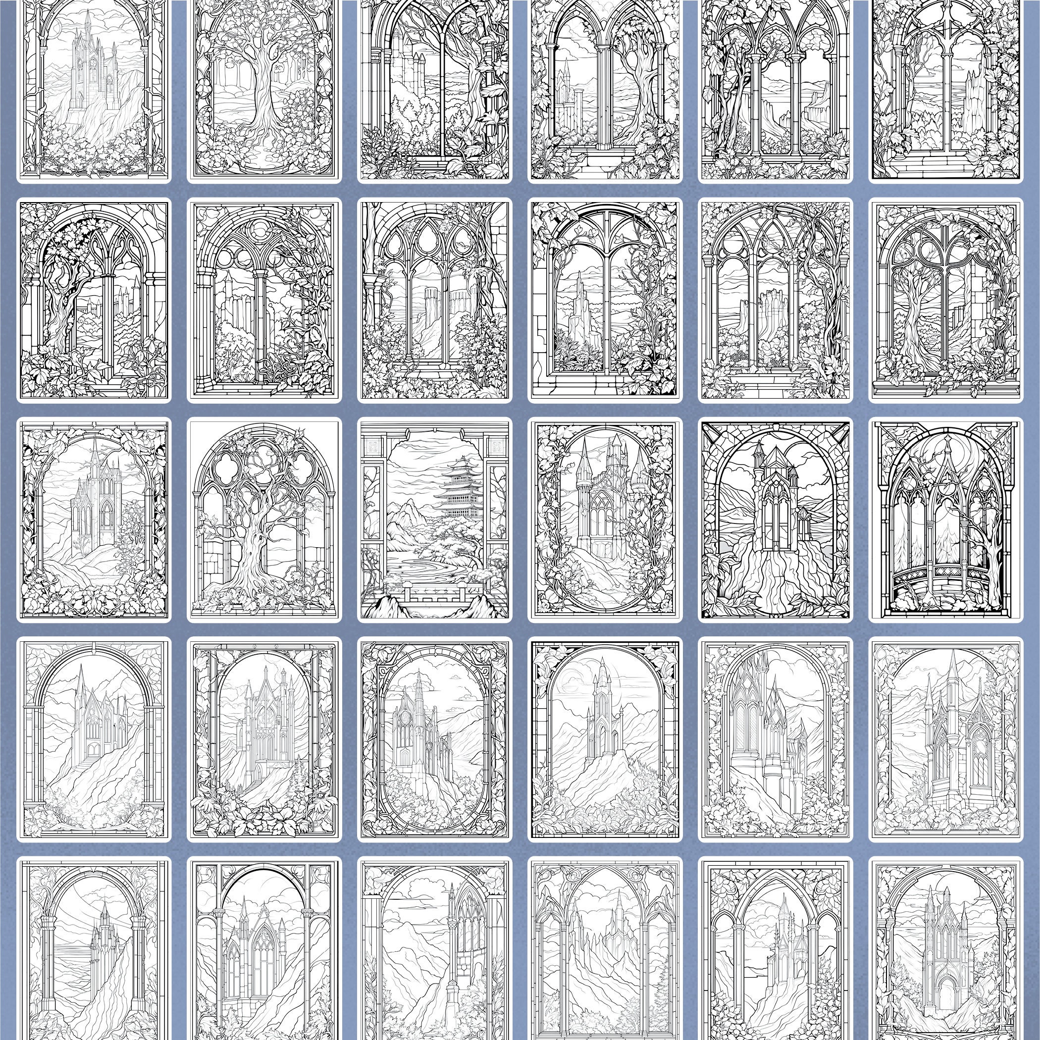 Window to Another World Coloring Pages, Window View, Coloring Art ...