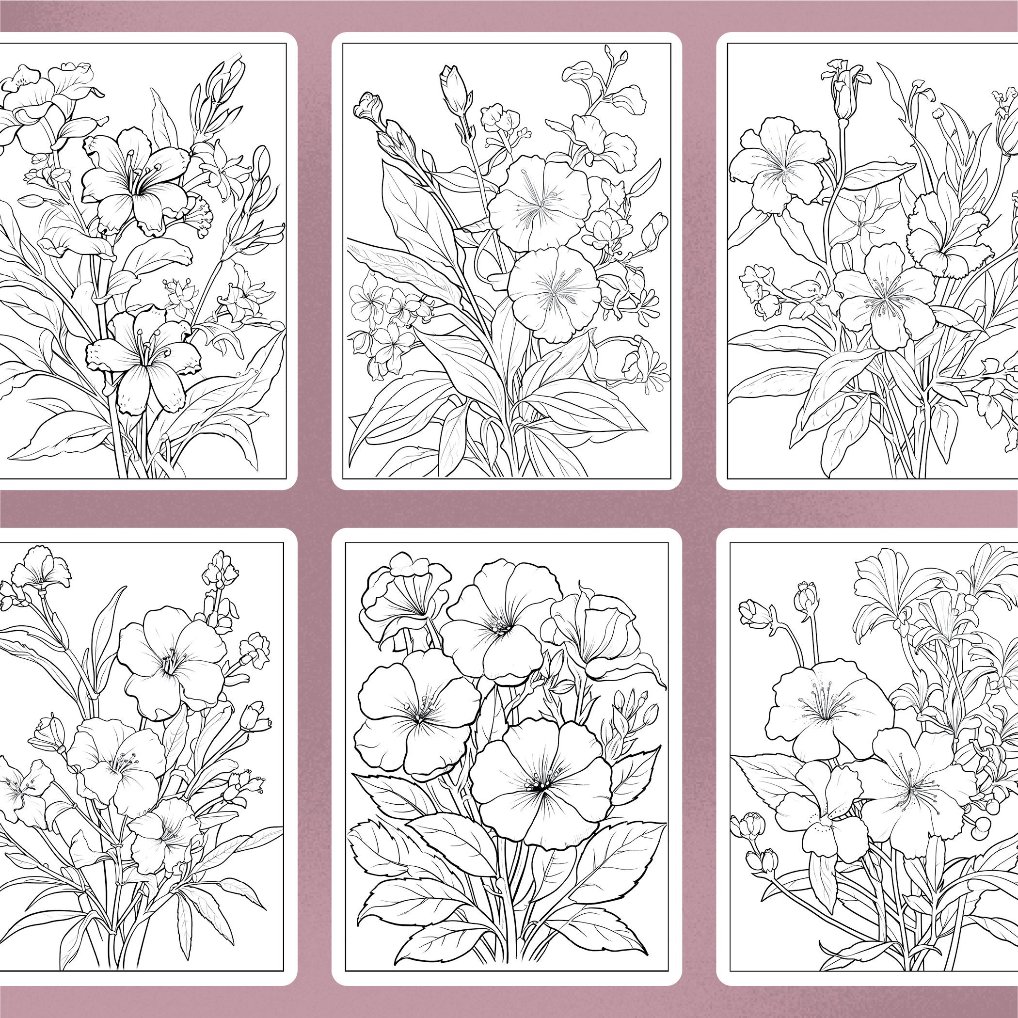 Botanical Coloring Pages Collection, Botanical Illustrations, Natural ...