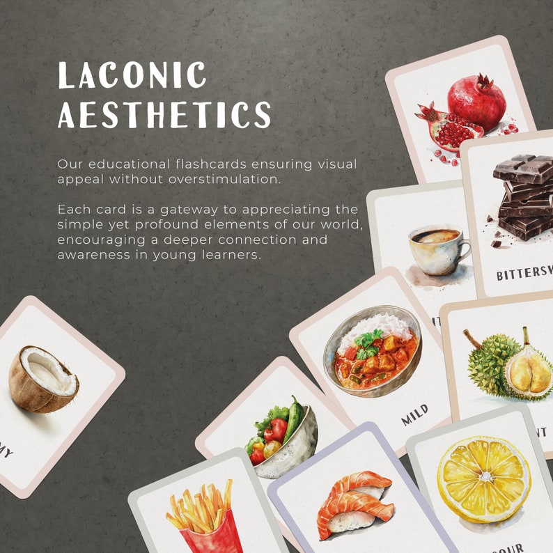 Montessori Tastes Flash Cards - Printable Educational Cards for Kids ...