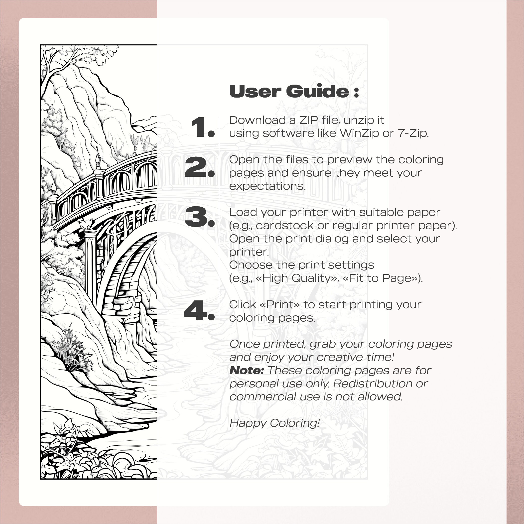 Majestic Bridges Fantasy Coloring Book Fantasy Art Bridge - Etsy