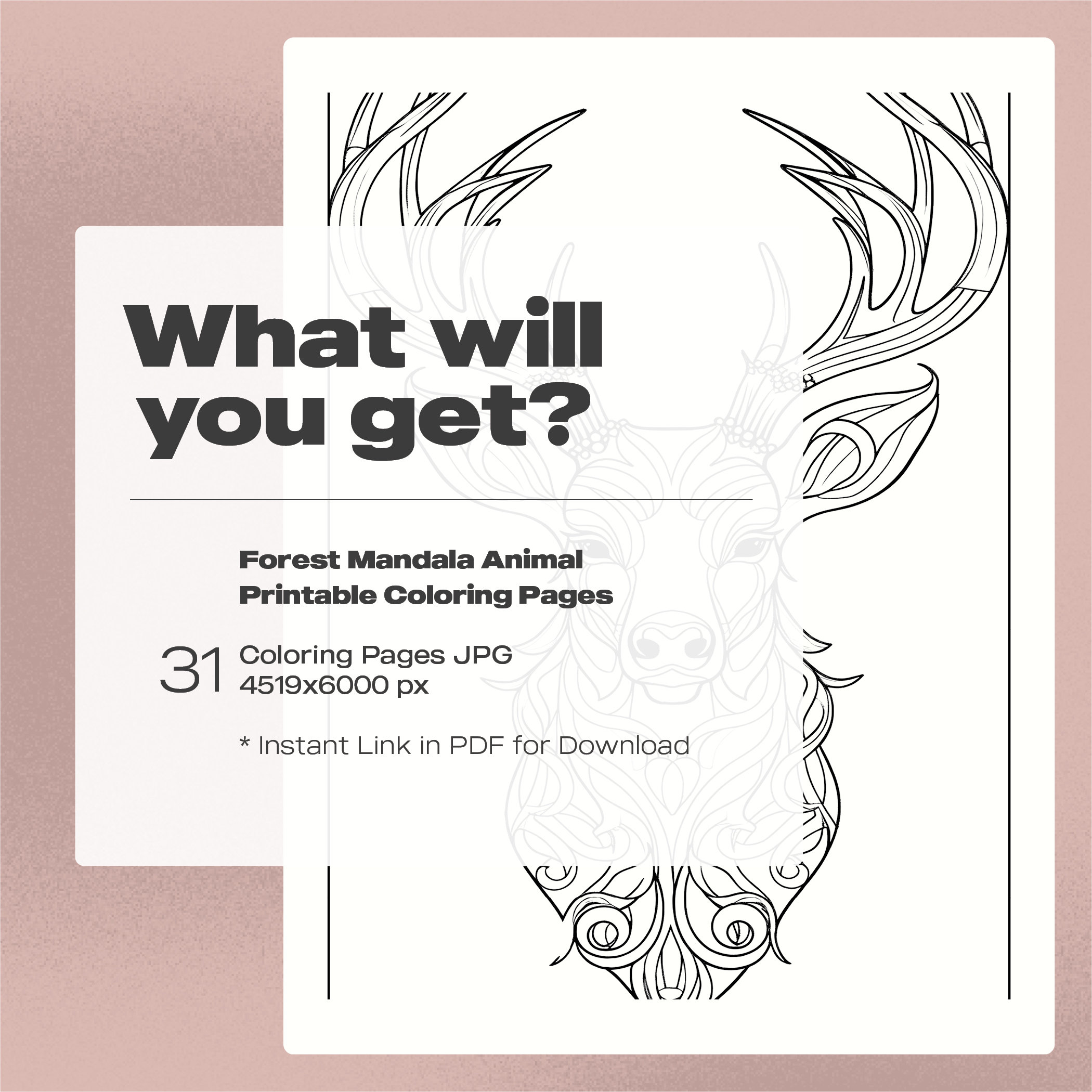 Forest Mandala Animal Coloring Sheets, Mandala Animals, Wildlife ...